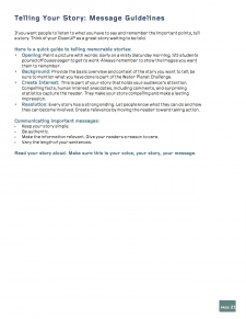 Telling Your Story: Message Guidelines